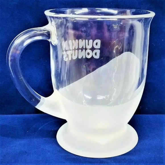 dunkin | Dining | 2 Dunkin Donuts Clear 2 Oz Glass Coffee Mugs Cup With ...